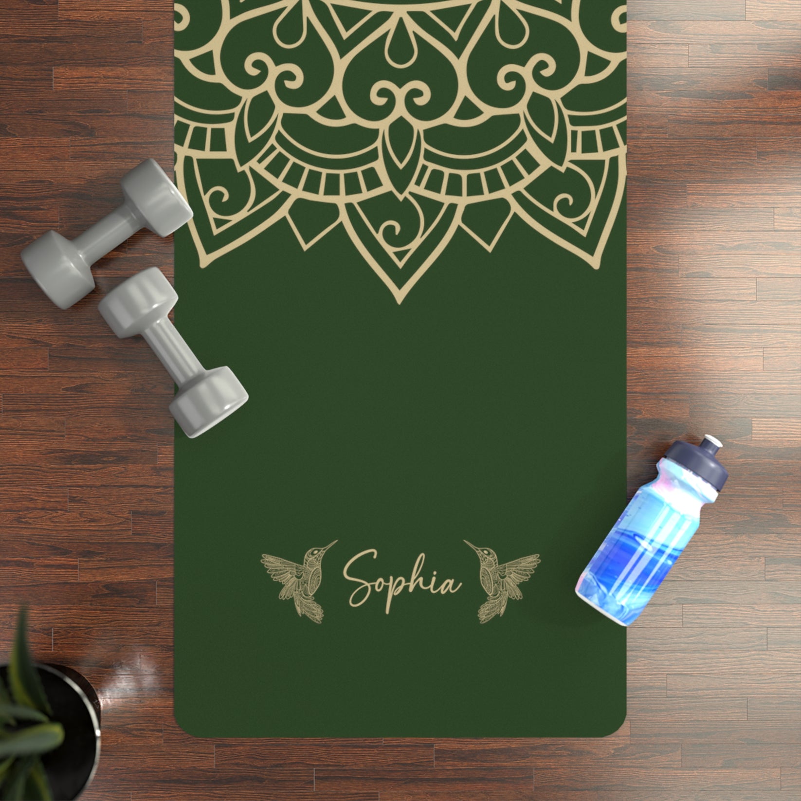 Personalized Yoga Mat | Mandara, Birds | Non-Slip, Comfort, Extra Stab ...